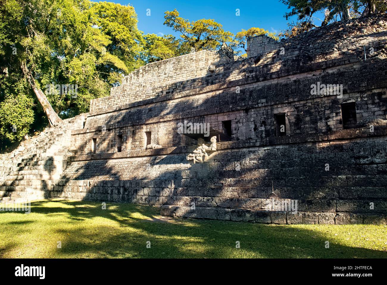Temple at the Acropolis at the Copan Mayan Ruins, Copan Ruinas ...