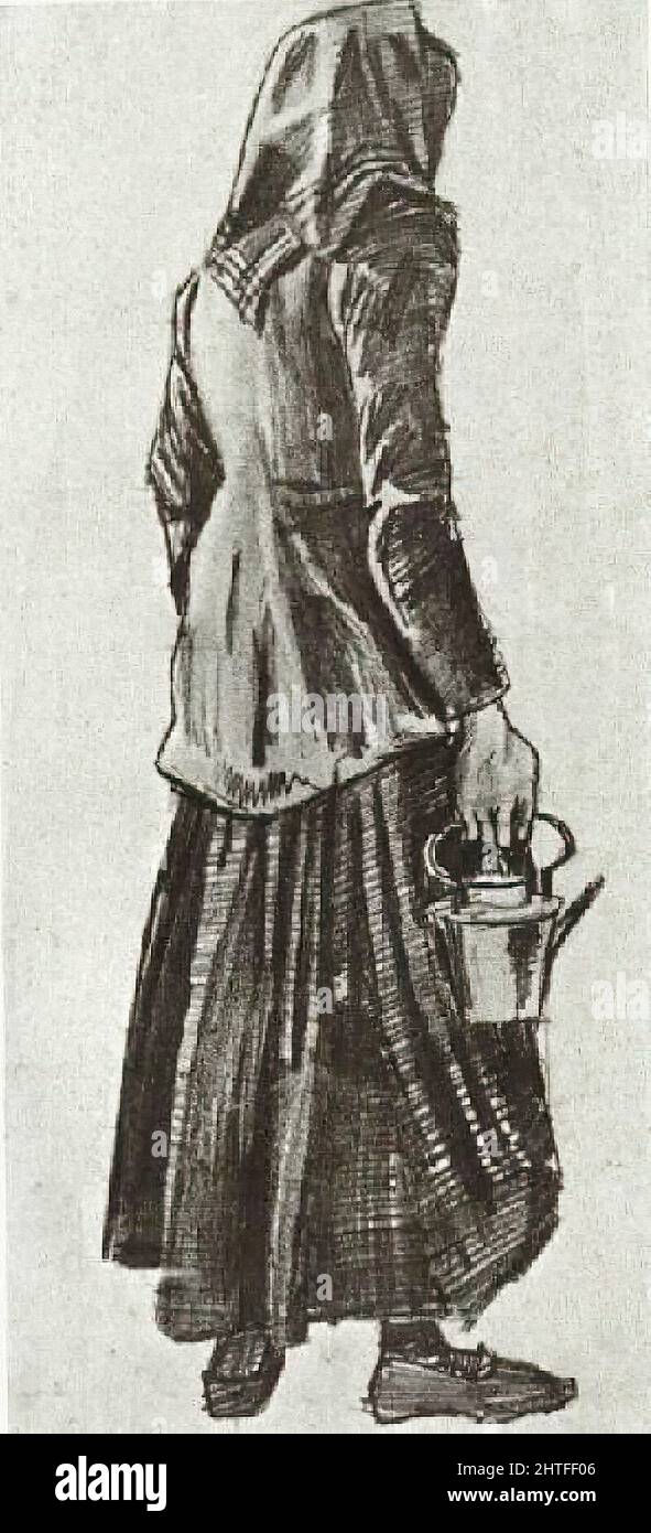 Vincent Van Gogh - Woman with Kettle Seen Back 1882 Stock Photo - Alamy
