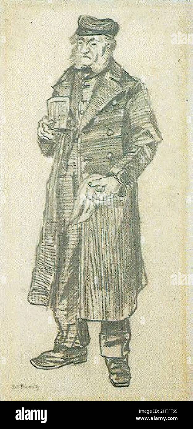Vincent Van Gogh - Orphan Man with Long Overcoat Glass Handkerchief ...