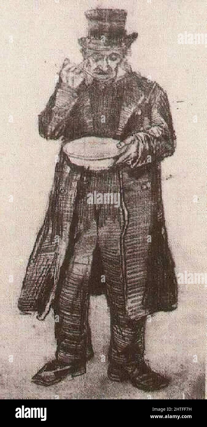 Vincent Van Gogh - Orphan Man with Top Hat Eating Plate 1882 Stock ...