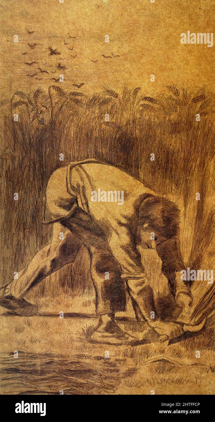 Vincent Van Gogh - Reaper with Sickle After Millet 1881 Stock Photo - Alamy