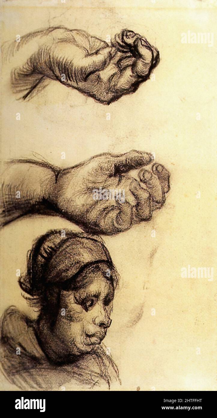 Vincent Van Gogh - Two Hands Woman S Head Stock Photo - Alamy