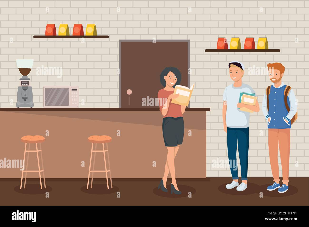 University cafeteria Stock Vector Images - Alamy