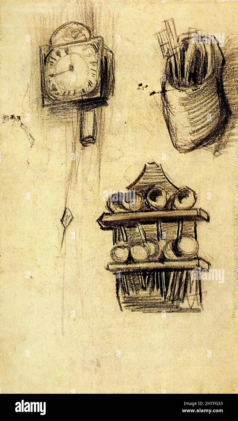 Vincent Van Gogh - Clock Clog with Cutlery Spoon Rack 1885 Stock Photo ...