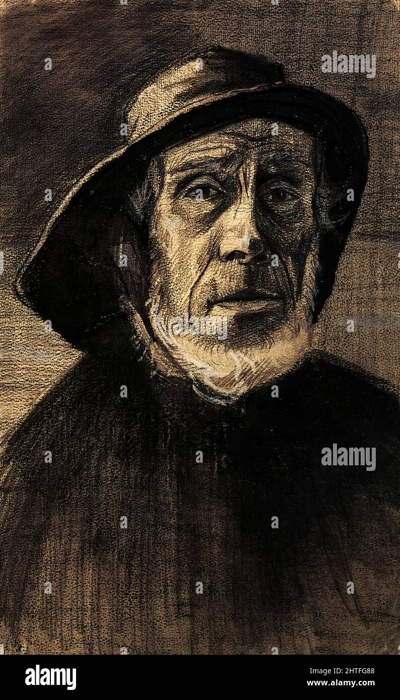 Vincent Van Gogh - Head Fisherman with Fringe Beard Sou Wester C 1883 ...