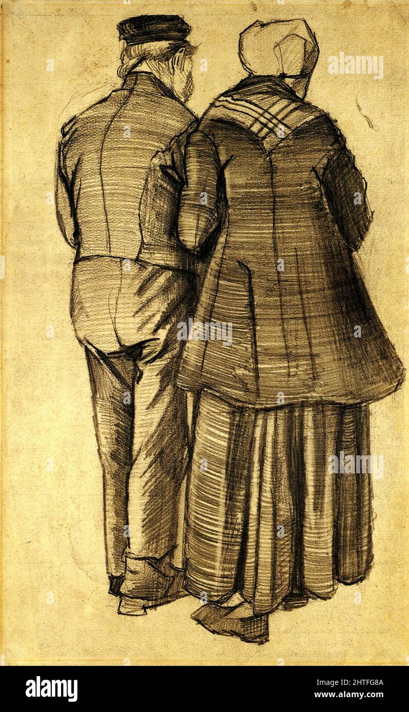 Vincent Van Gogh - Man Woman Seen Back 1882 Stock Photo - Alamy