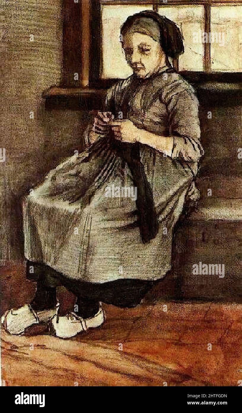 Vincent Van Gogh - Woman Mending Stockings 1881 Stock Photo - Alamy