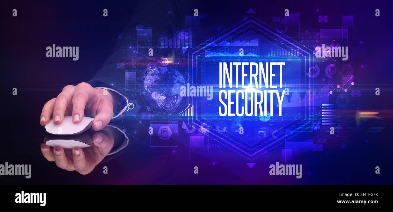 hand holding wireless peripheral, cyber security concept Stock Photo ...