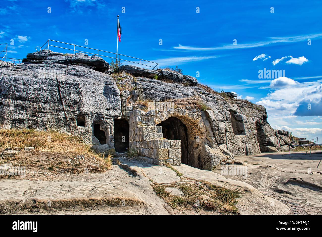 Beautiful view of Regenstein Castle in Blankenburg town in Germany with ...