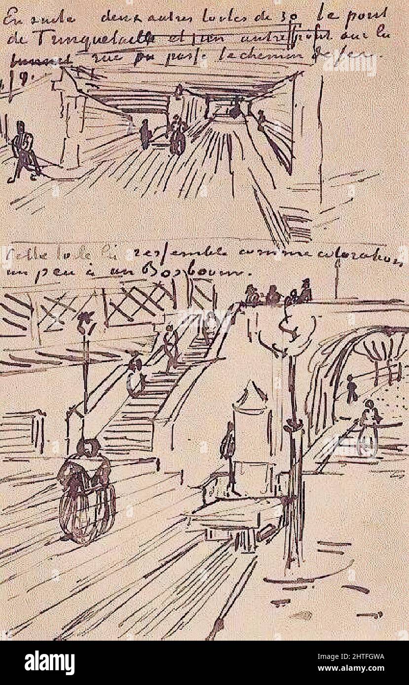 Vincent van gogh bridge sketch hi-res stock photography and images - Alamy