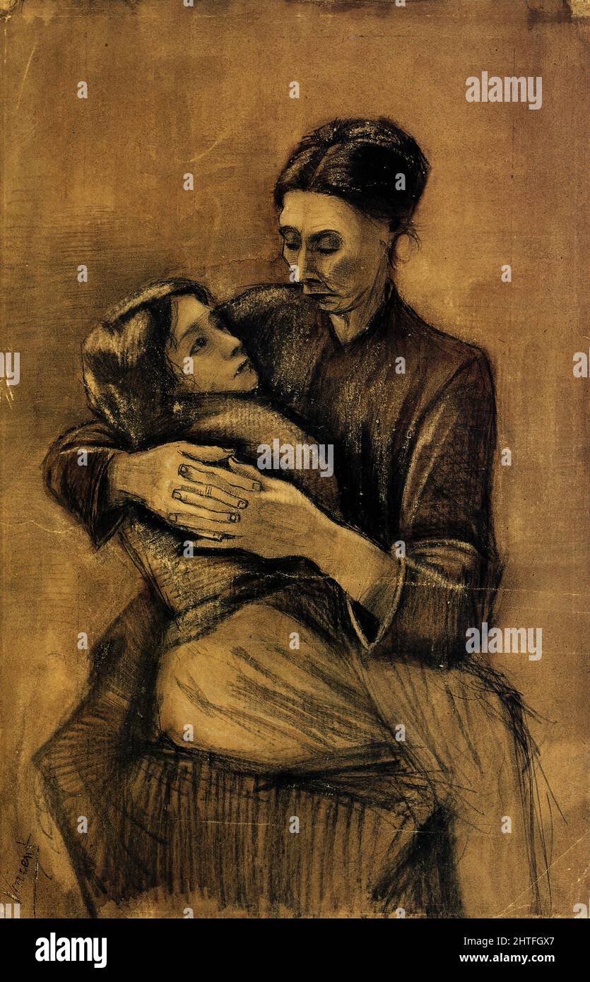 Vincent Van Gogh - Woman with Child Her Lap 1883 Stock Photo - Alamy