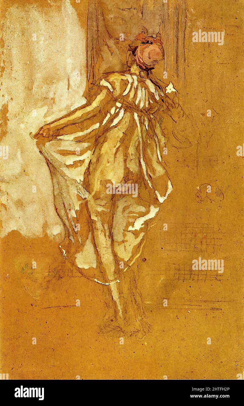James Abbott Mcneill Whistler - Dancing Woman Pink Robe Seen Back 1890 ...