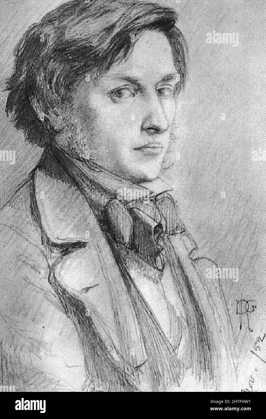 Dante Gabriel Rossetti - Portrait Ford Madox Brown 1852 Stock Photo - Alamy