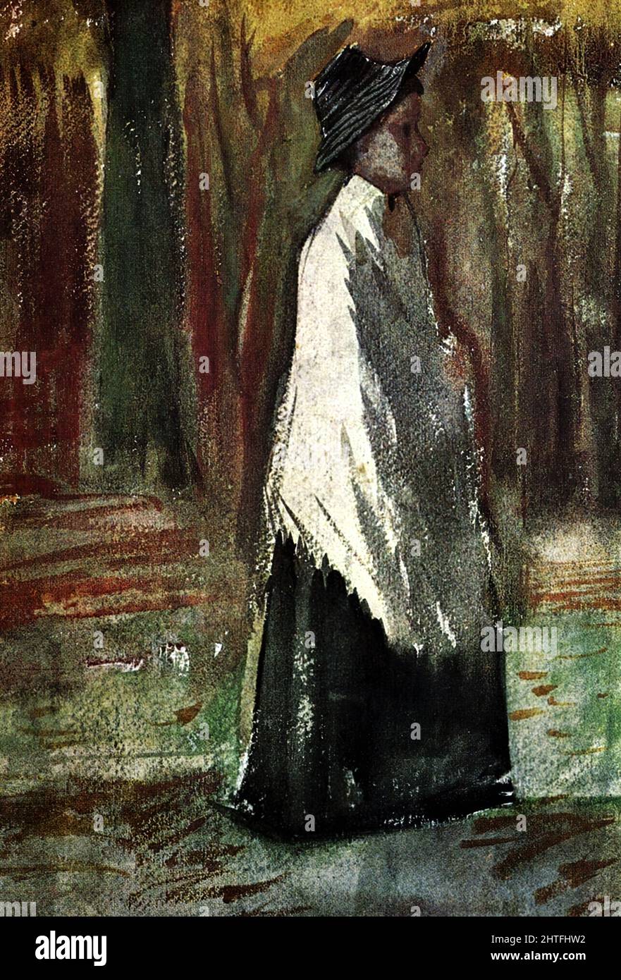 Vincent Van Gogh - Woman with White Shawl Wood 1882 Stock Photo - Alamy