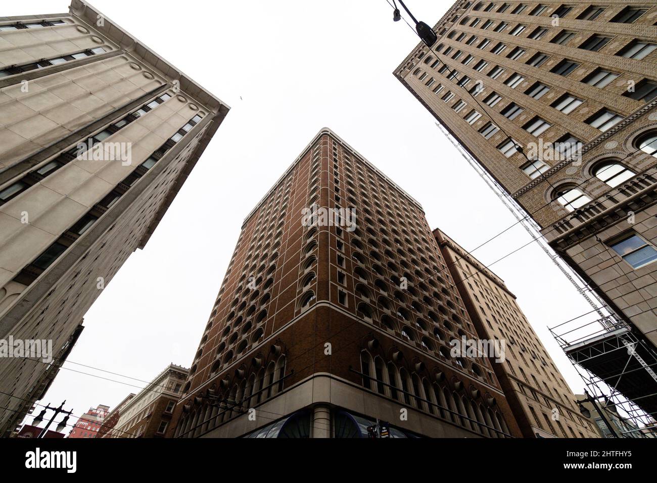 High rise apartment buildings with beige color and dark brown color in ...