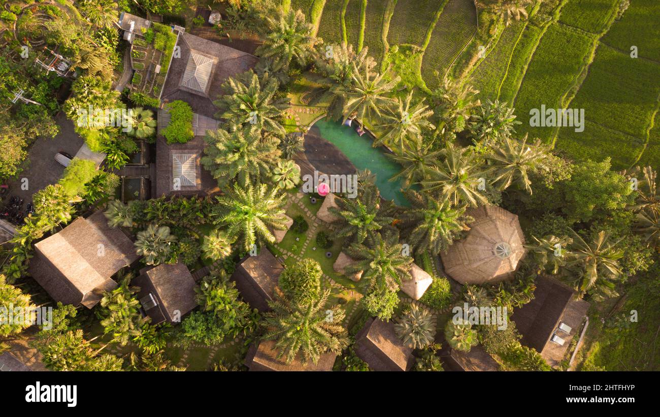 Aerial view of a scenic resort in Ubud, Bali, Indonesia Stock Photo - Alamy