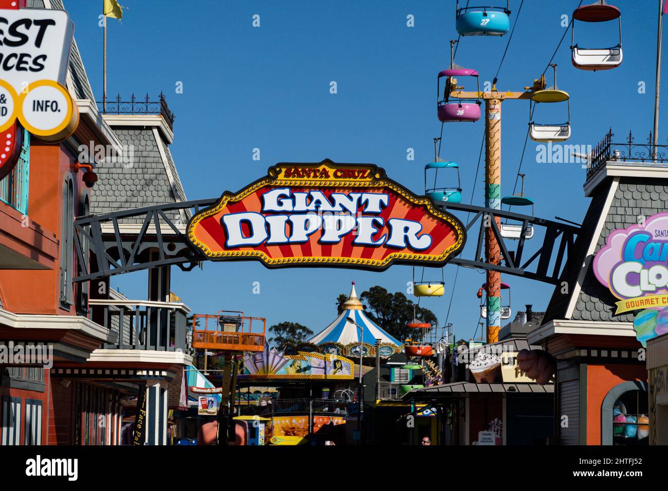 Sign Giant Dipper with red and yellow pattern color in Santa Cruz ...