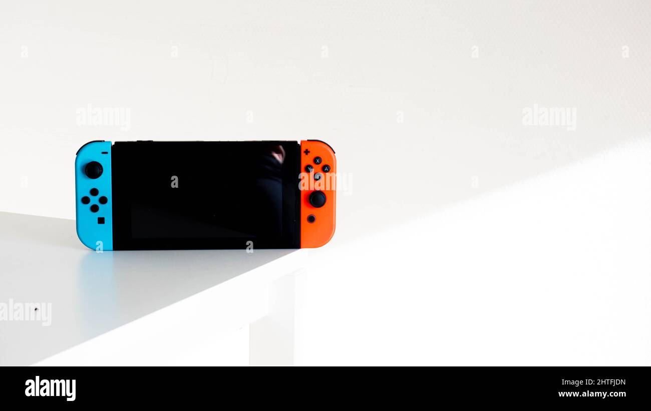 Nintendo switch on a white background Stock Photo - Alamy