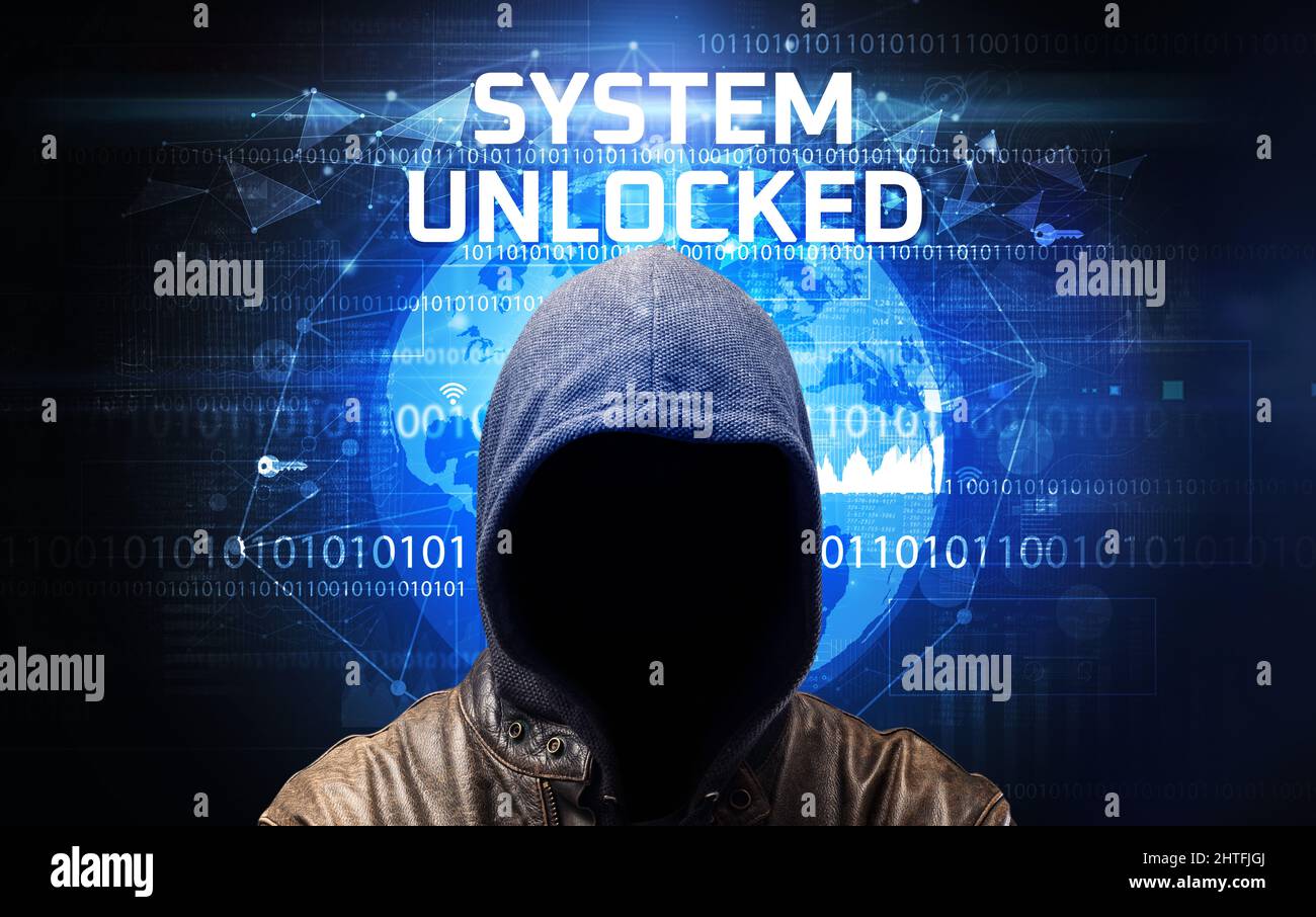 Faceless hacker at work, security concept Stock Photo - Alamy