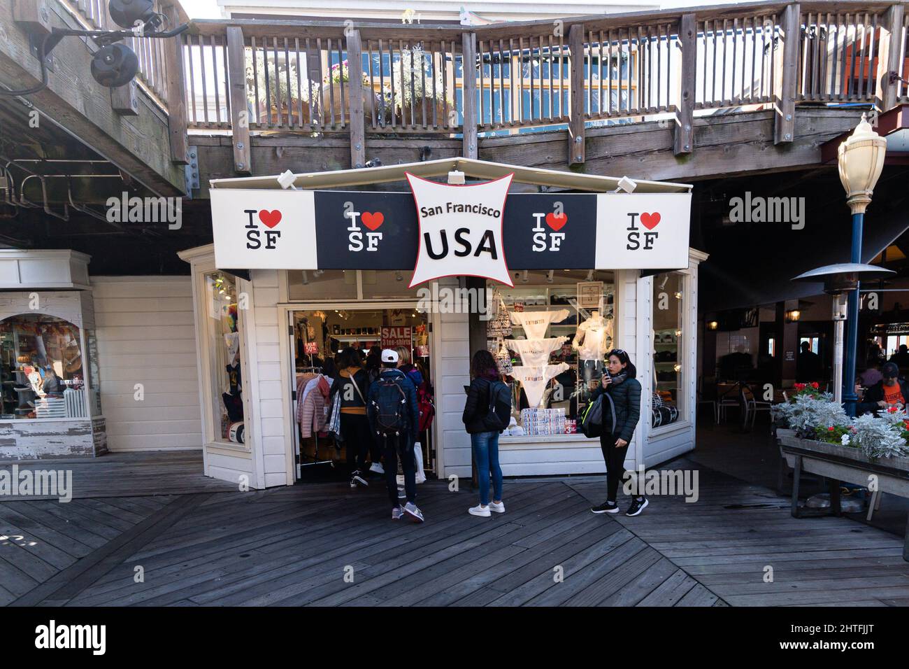 Storefront entrance with the I Love SF sign Stock Photo - Alamy