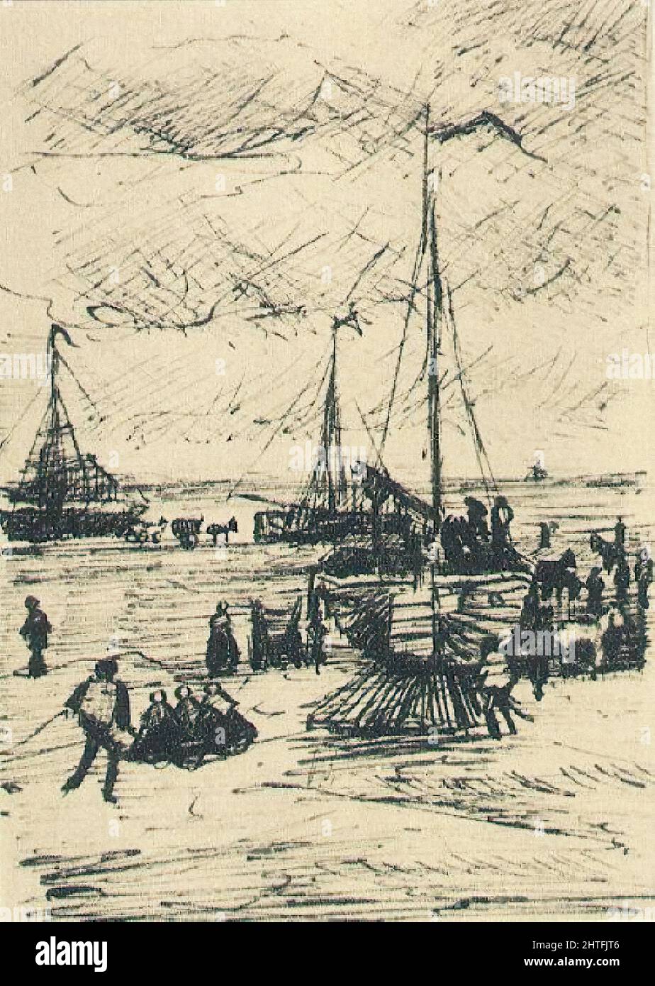 Vincent Van Gogh - Beach Boats 1882 Stock Photo - Alamy