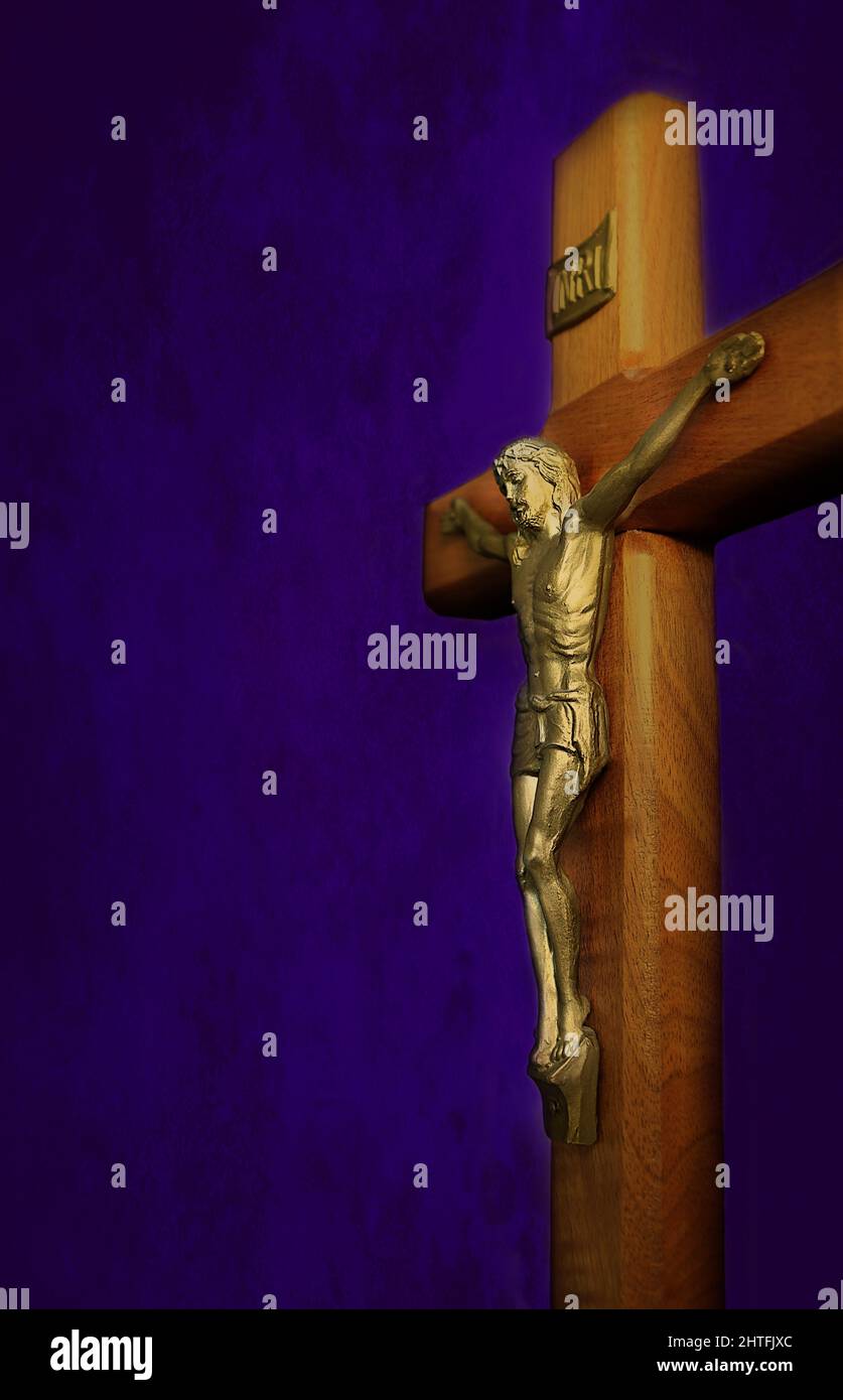 Jesus profile with cross hi-res stock photography and images - Alamy