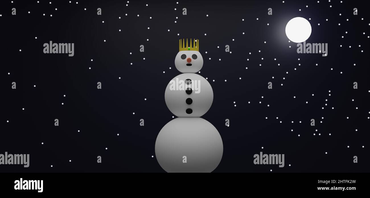 king snowman illustration Stock Photo - Alamy