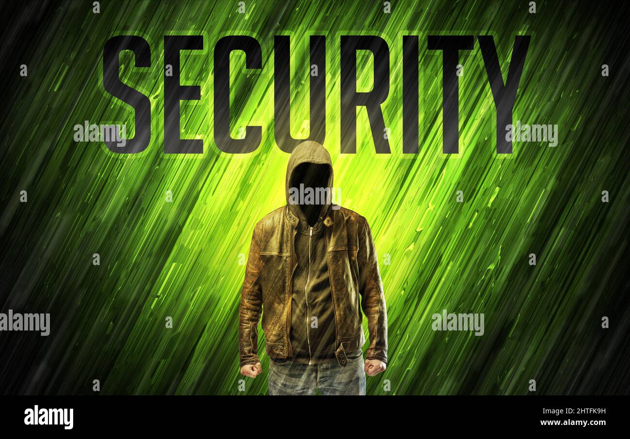 Mysterious man with security concept Stock Photo - Alamy