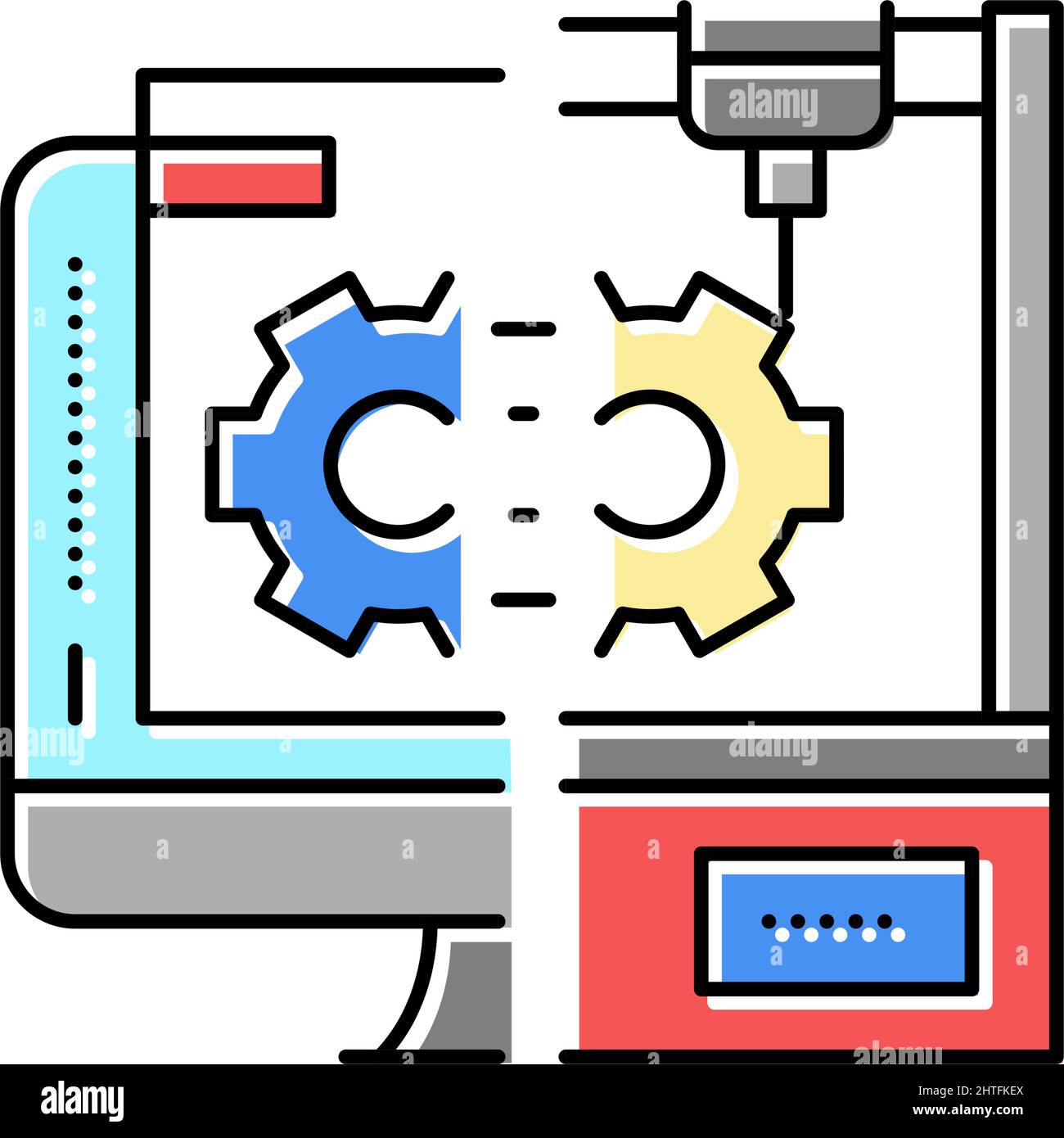 rapid prototyping color icon vector illustration Stock Vector Image ...