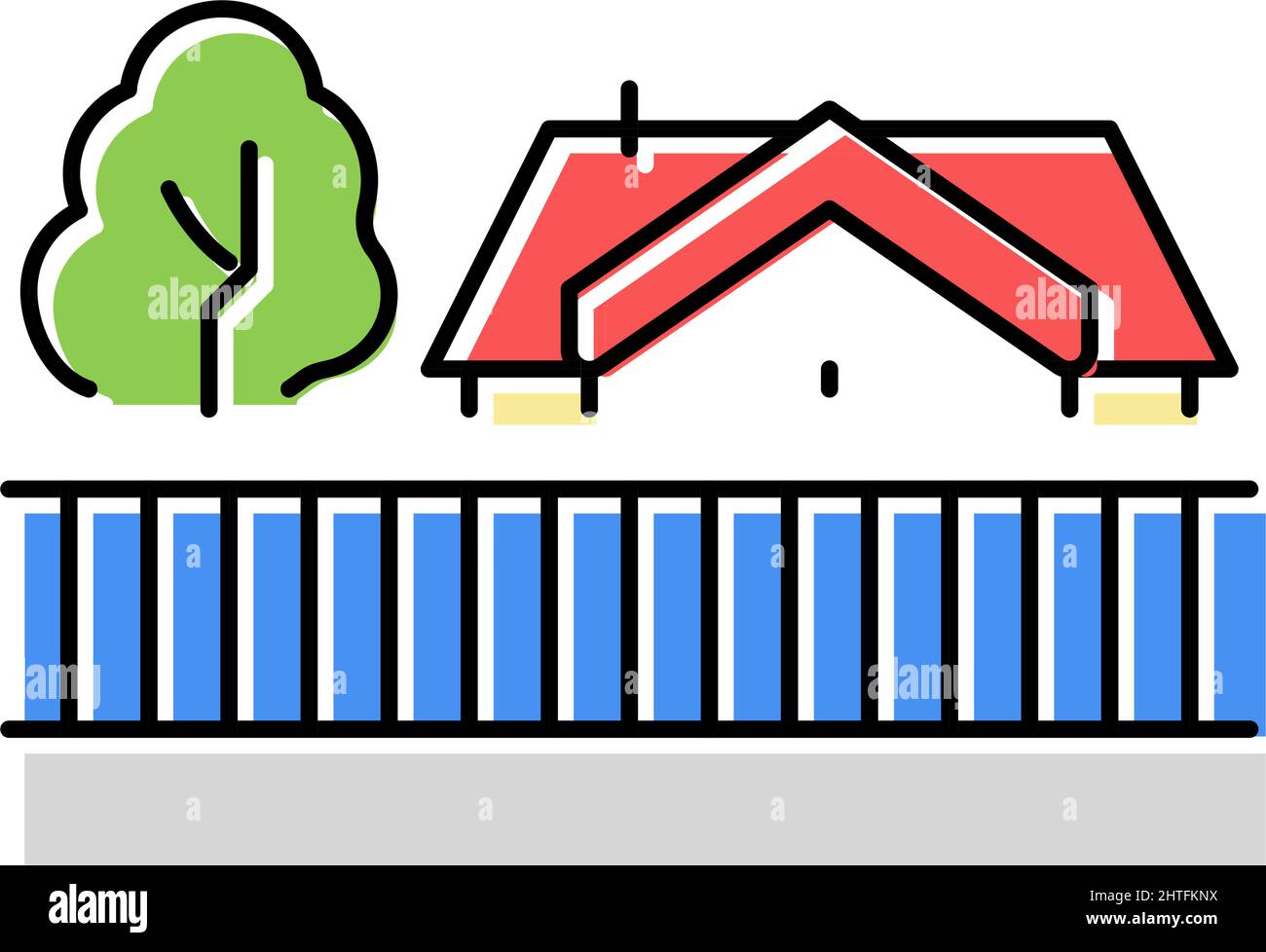 private house suburb color icon vector illustration Stock Vector Image ...