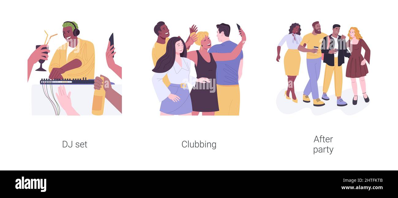 Hanging out in a nightclub isolated cartoon vector illustrations set ...