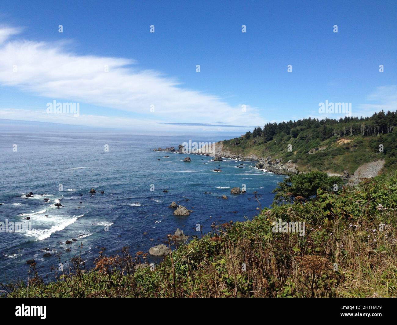 Aerial view of the sunny northern California coastline Stock Photo - Alamy