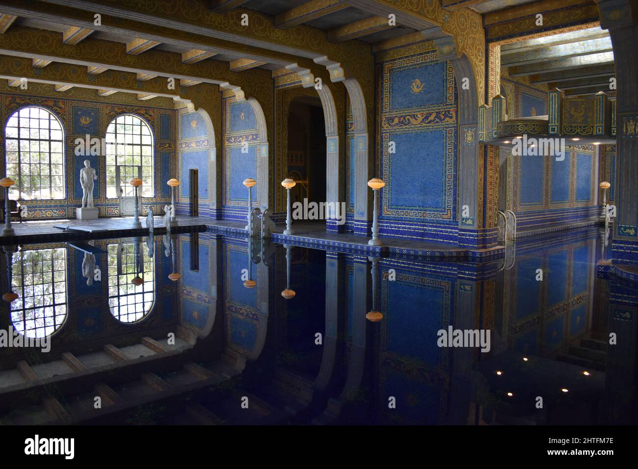 Indoor pool and baths of Hearst Castle in San Simeon, California, USA ...