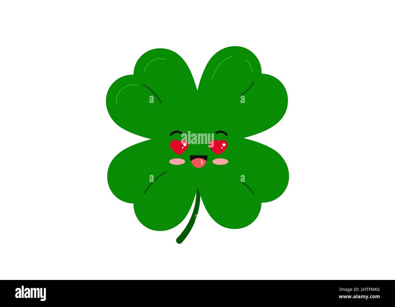 Cute clover four leaf kids character in love isolated on white ...