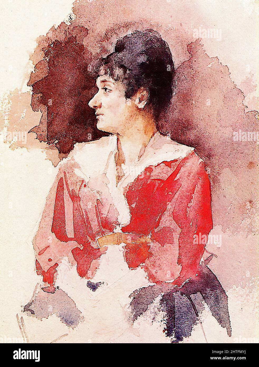 Mary Cassatt (1843-1826) - Profile Italian Woman 1873 Stock Photo - Alamy
