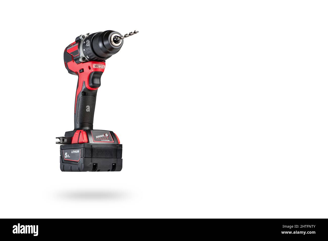 cordless tool isolated on white background. Cordless screwdriver with a ...