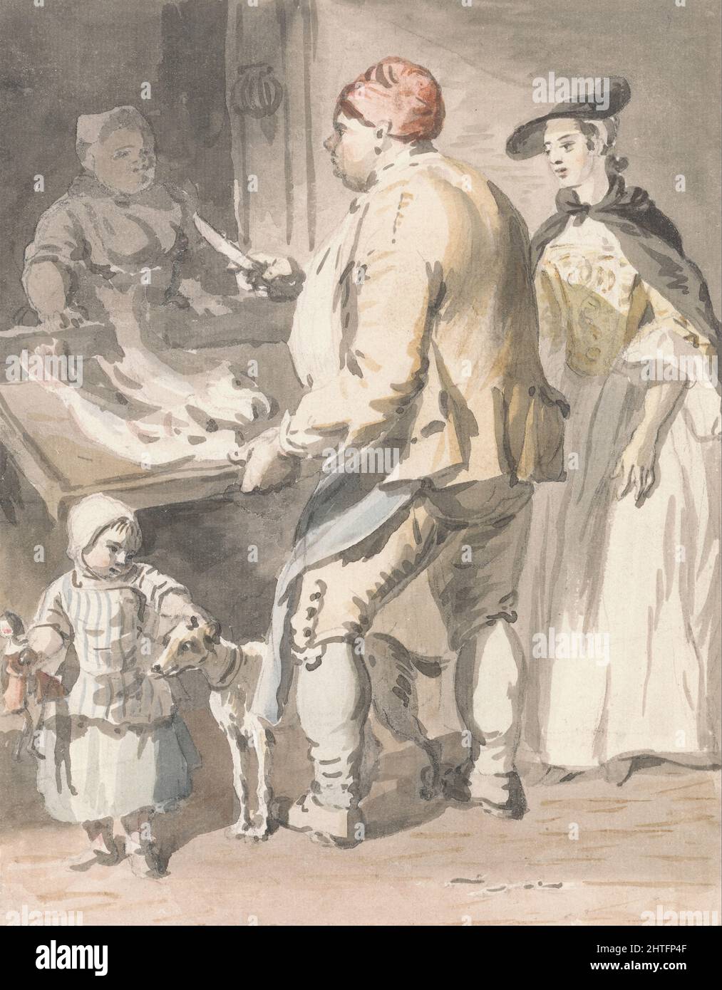 Paul Sandby - London Cries- A Fishmonger Stock Photo - Alamy