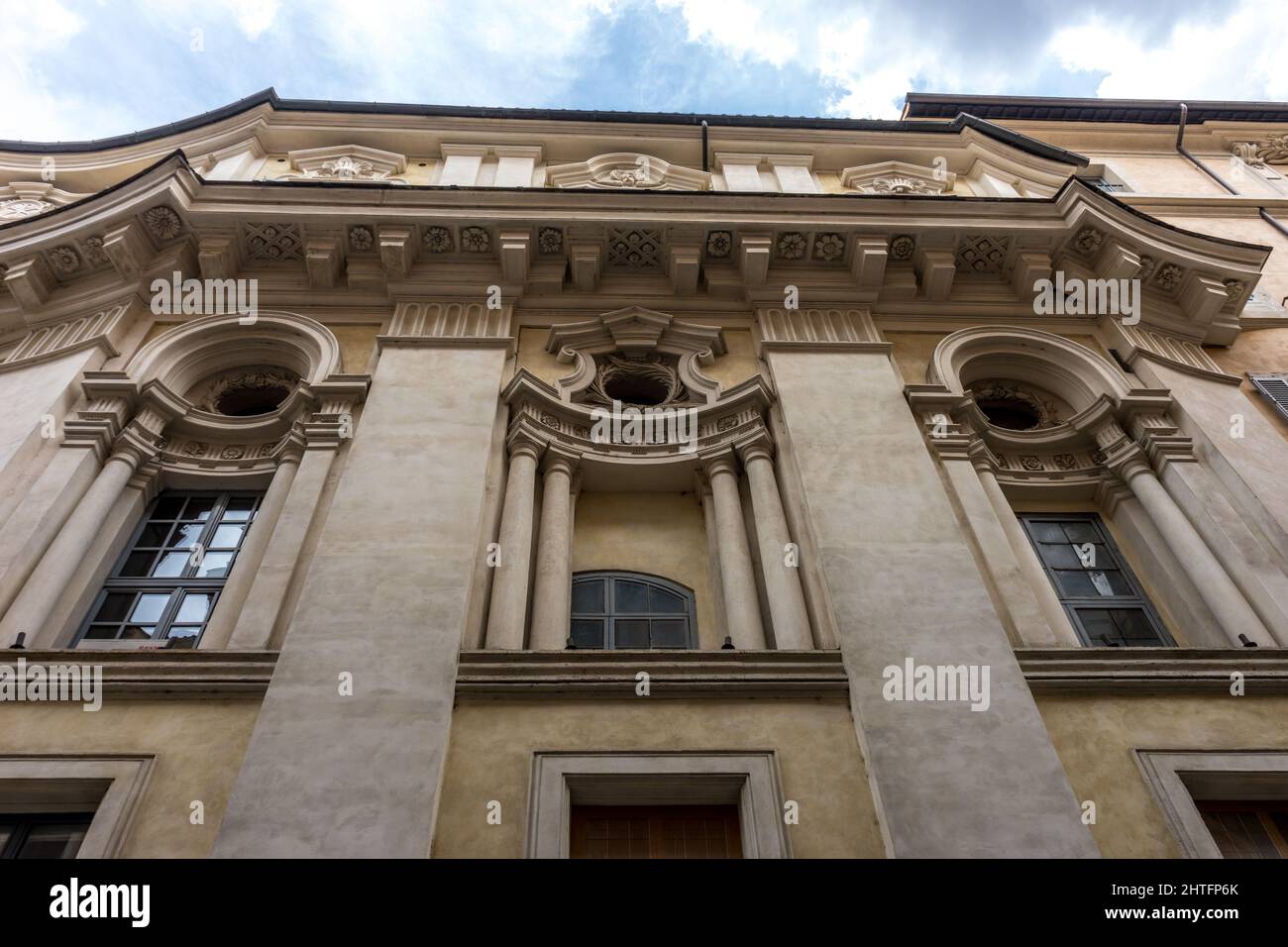 Low angle shot of an old-style traditional Italian building with a lot ...