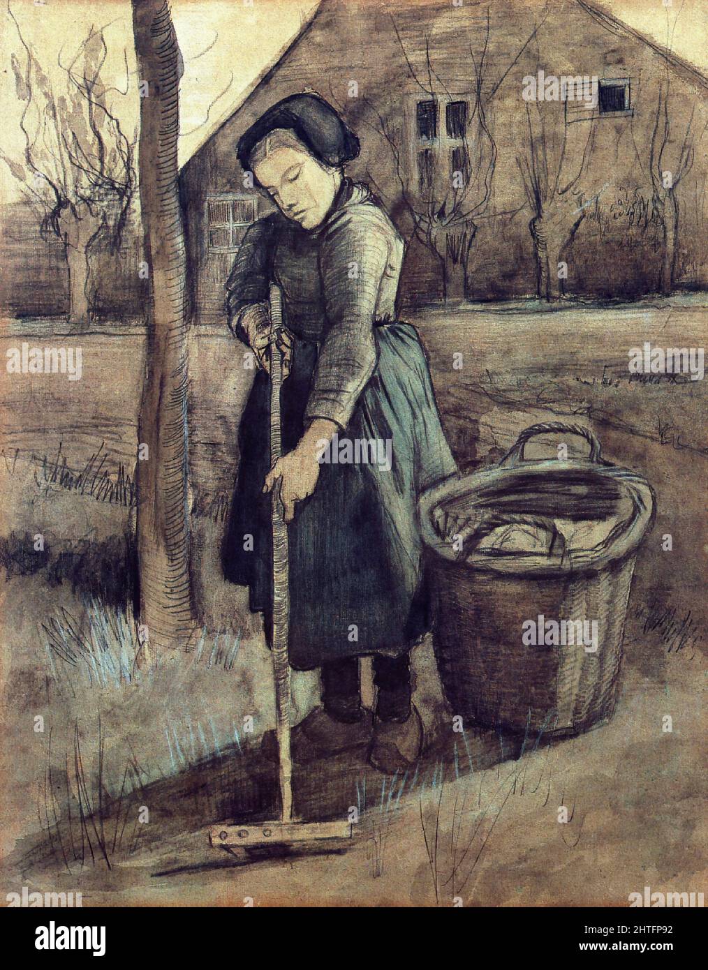 Vincent Van Gogh - Girl Raking 1881 Stock Photo - Alamy
