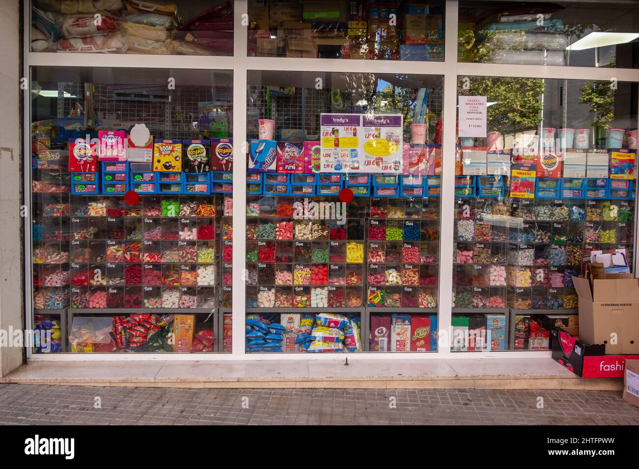 CAMBRILS, TARRAGONA, SPAIN - OCTOBER 10, 2019 sweet shop store front ...