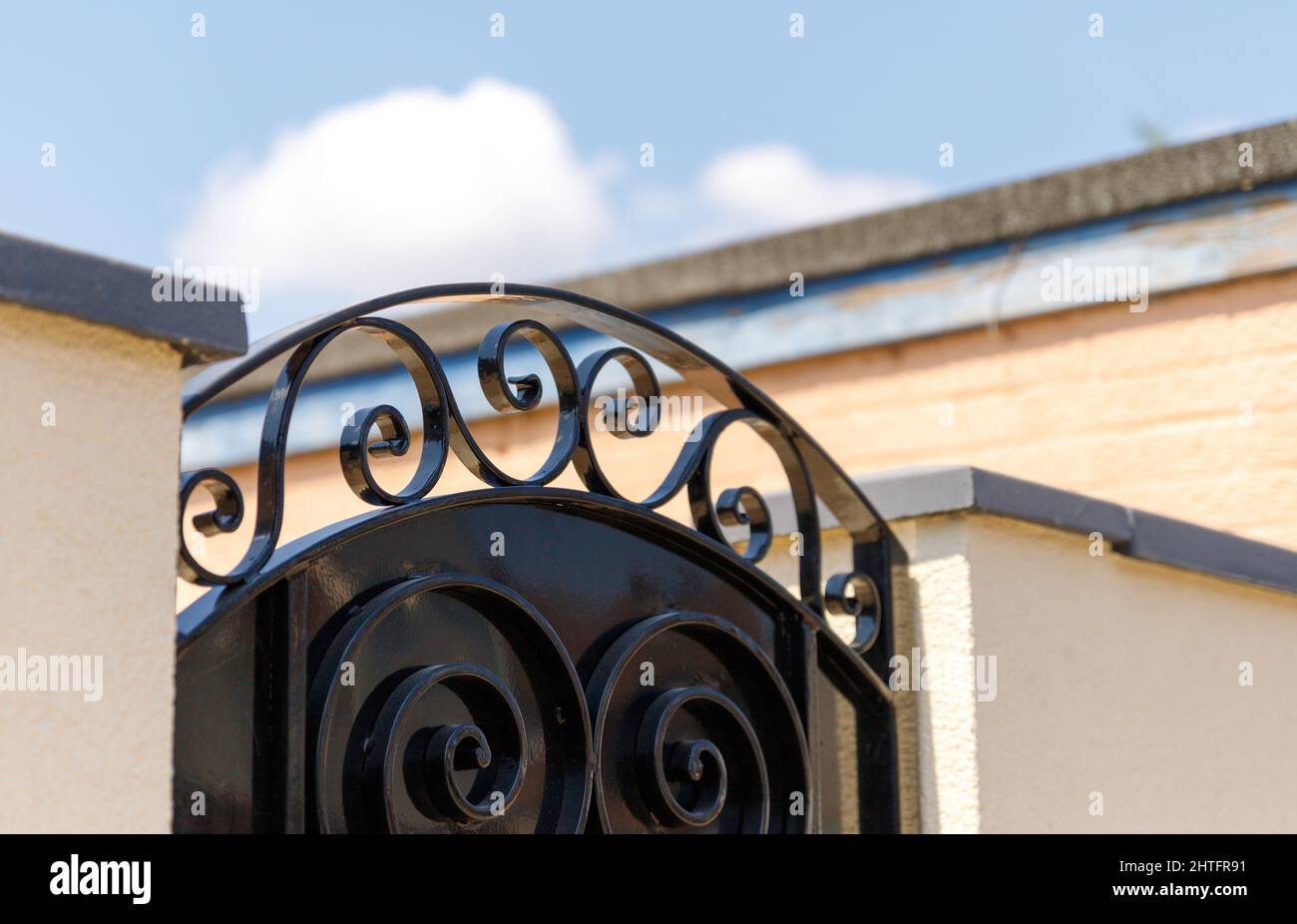 Details of an iron gate of a building Stock Photo - Alamy