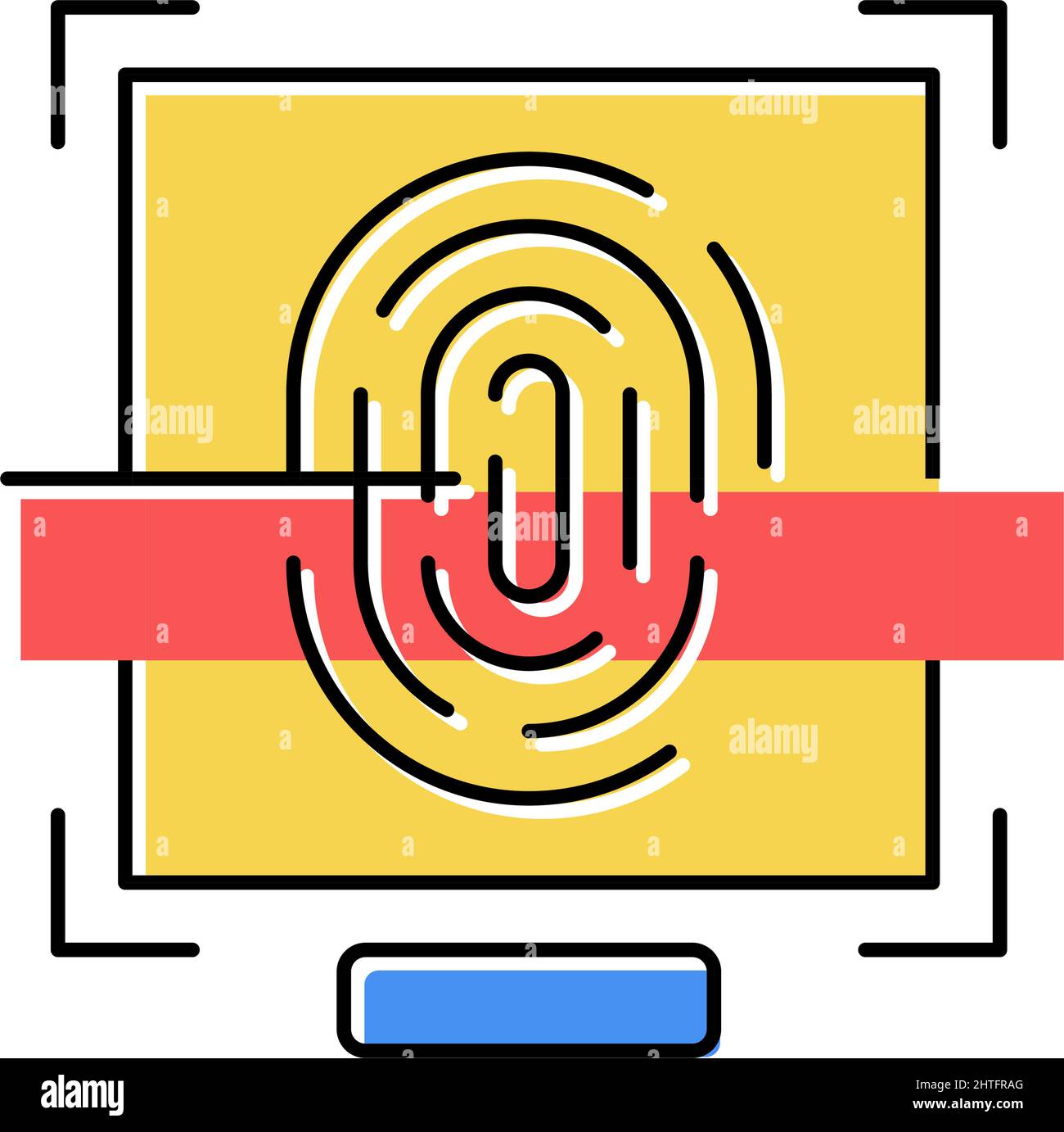 fingerprint access color icon vector illustration sign Stock Vector ...