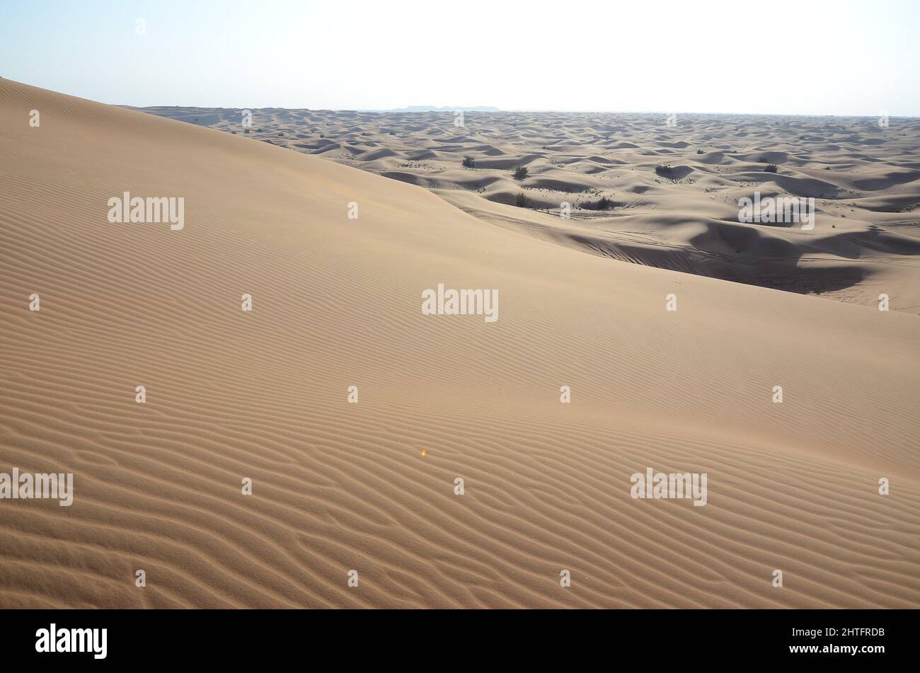 Landscape in the desert with footsteps in Erg Stock Photo - Alamy