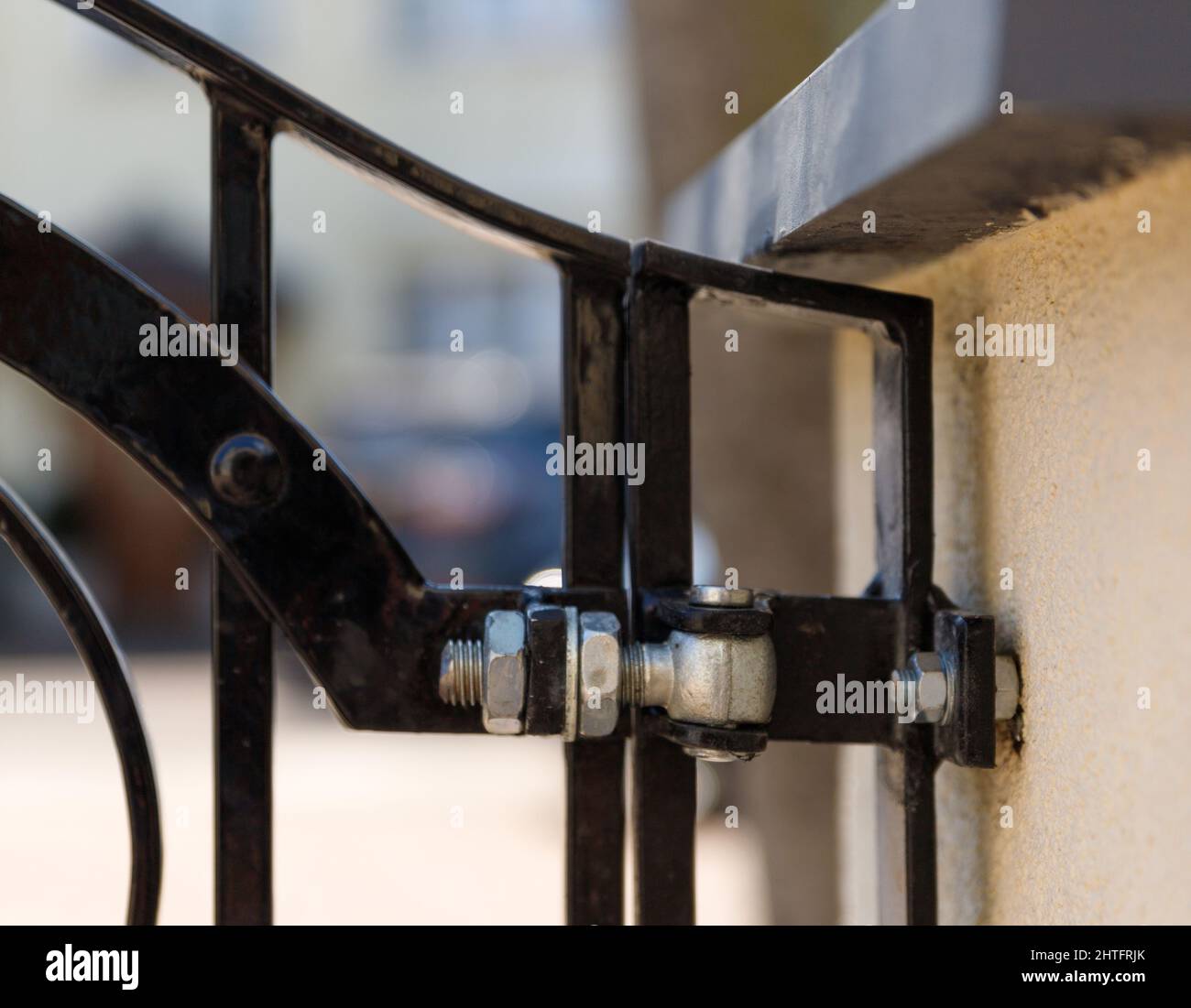 Details of an iron gate of a building Stock Photo - Alamy