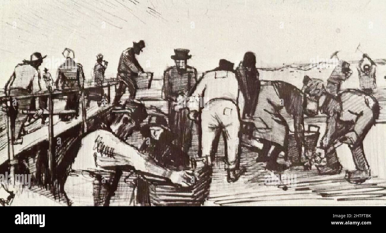 Vincent Van Gogh - Peat Diggers Dunes 1883 1 1883 Stock Photo - Alamy