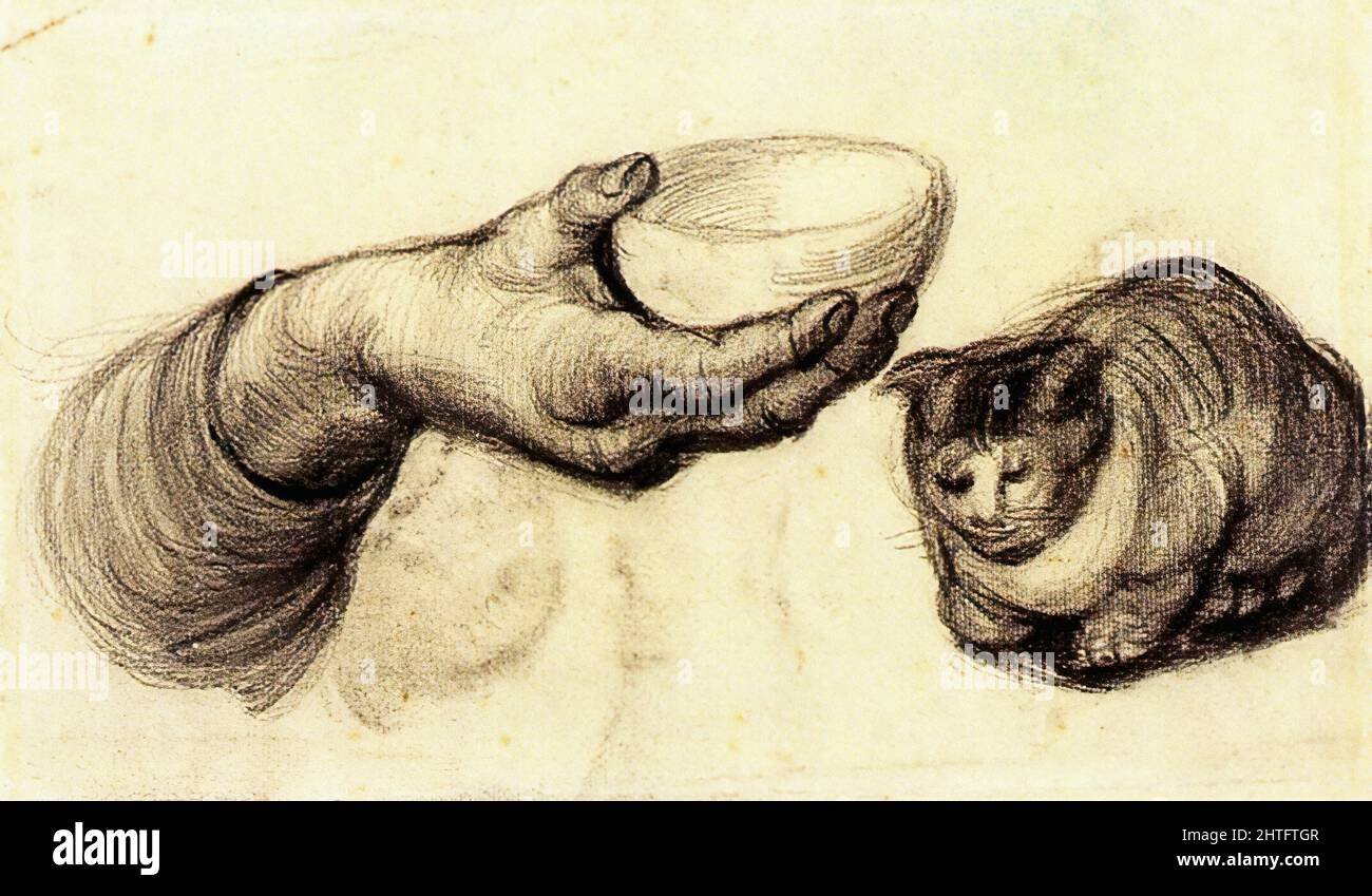 Vincent Van Gogh - Hand with Bowl Cat 1885 Stock Photo - Alamy