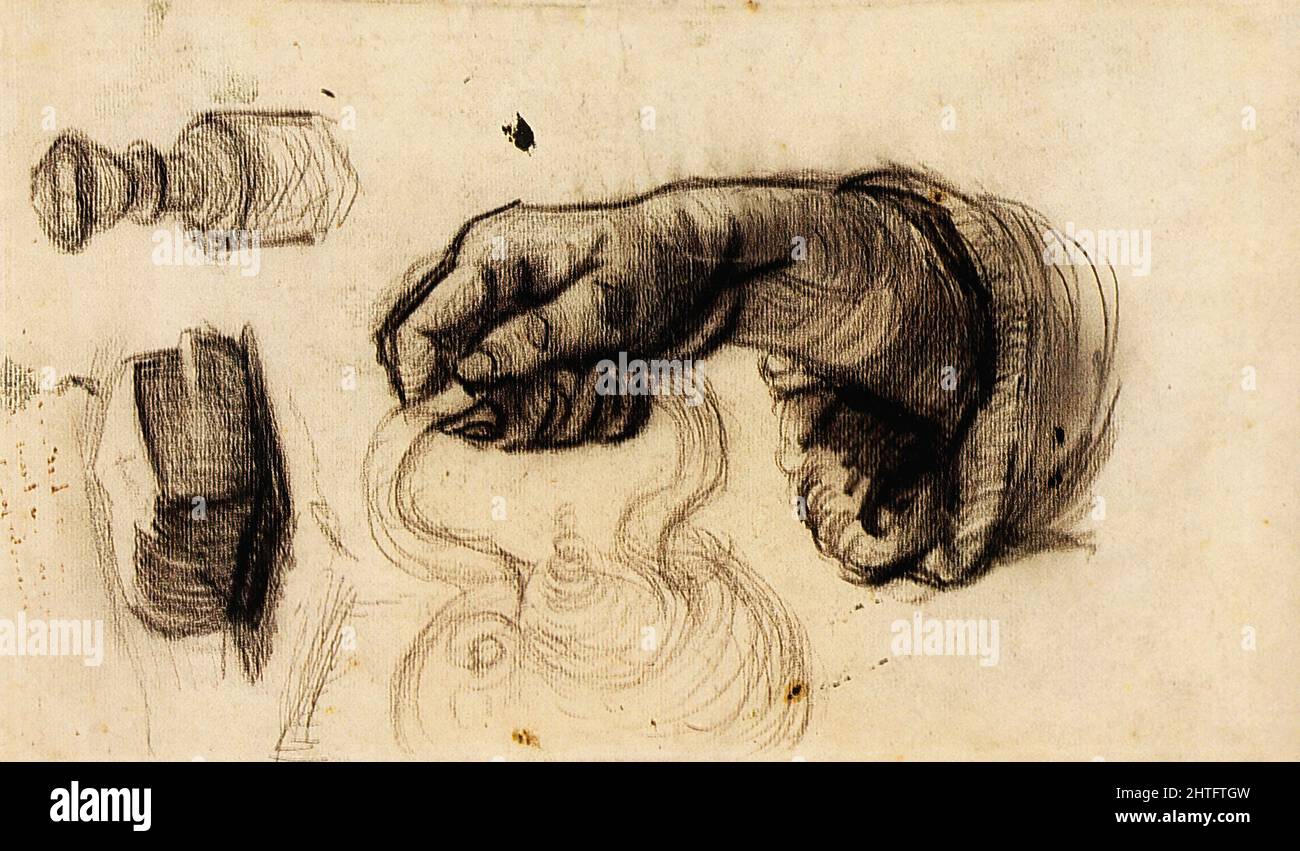 Vincent Van Gogh - Hand with Pot Knob Chair Hunk Bread 1885 Stock Photo ...