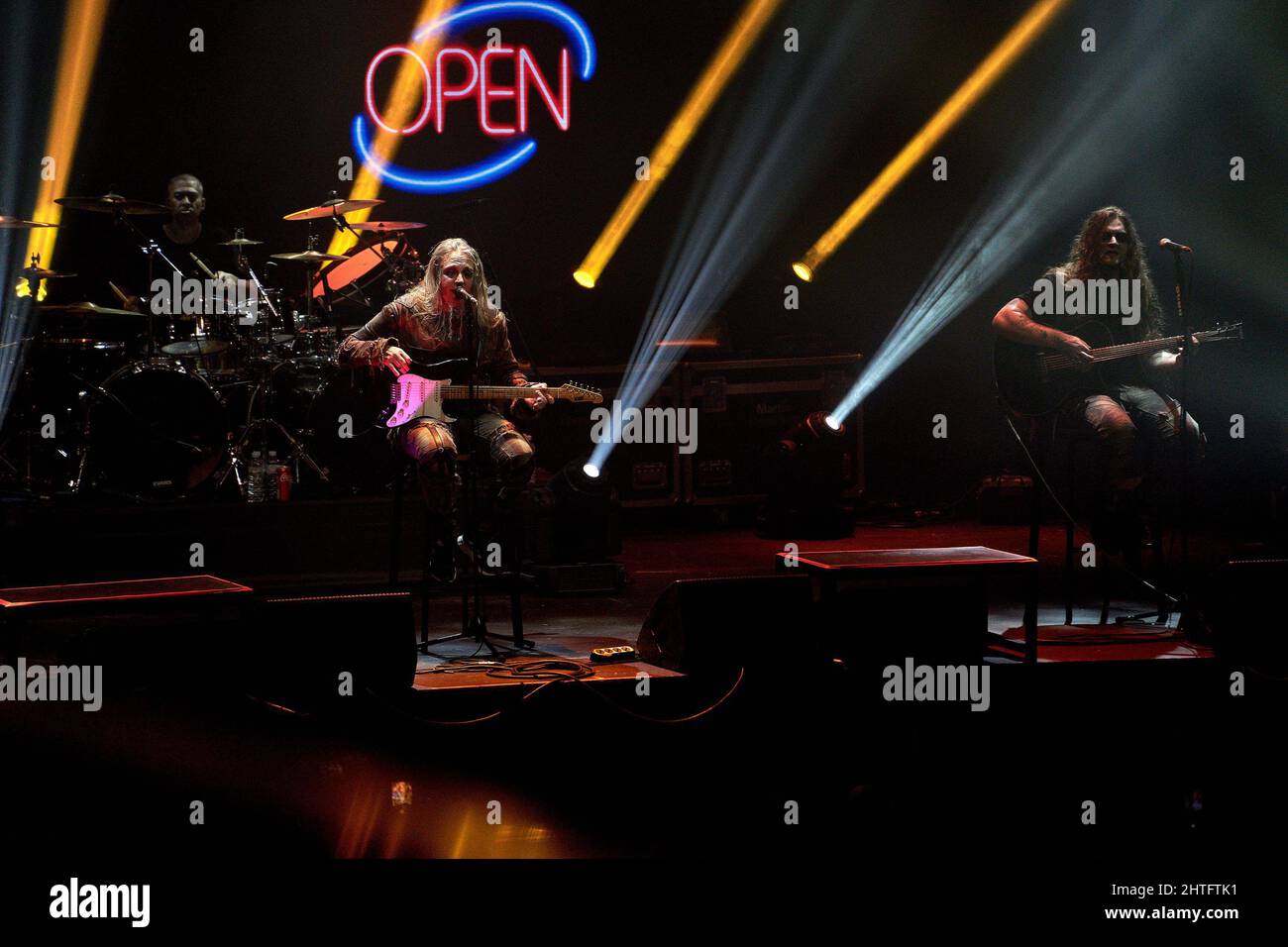 Moscow, Russia. 23rd Feb, 2022. The Pain group on stage during a ...