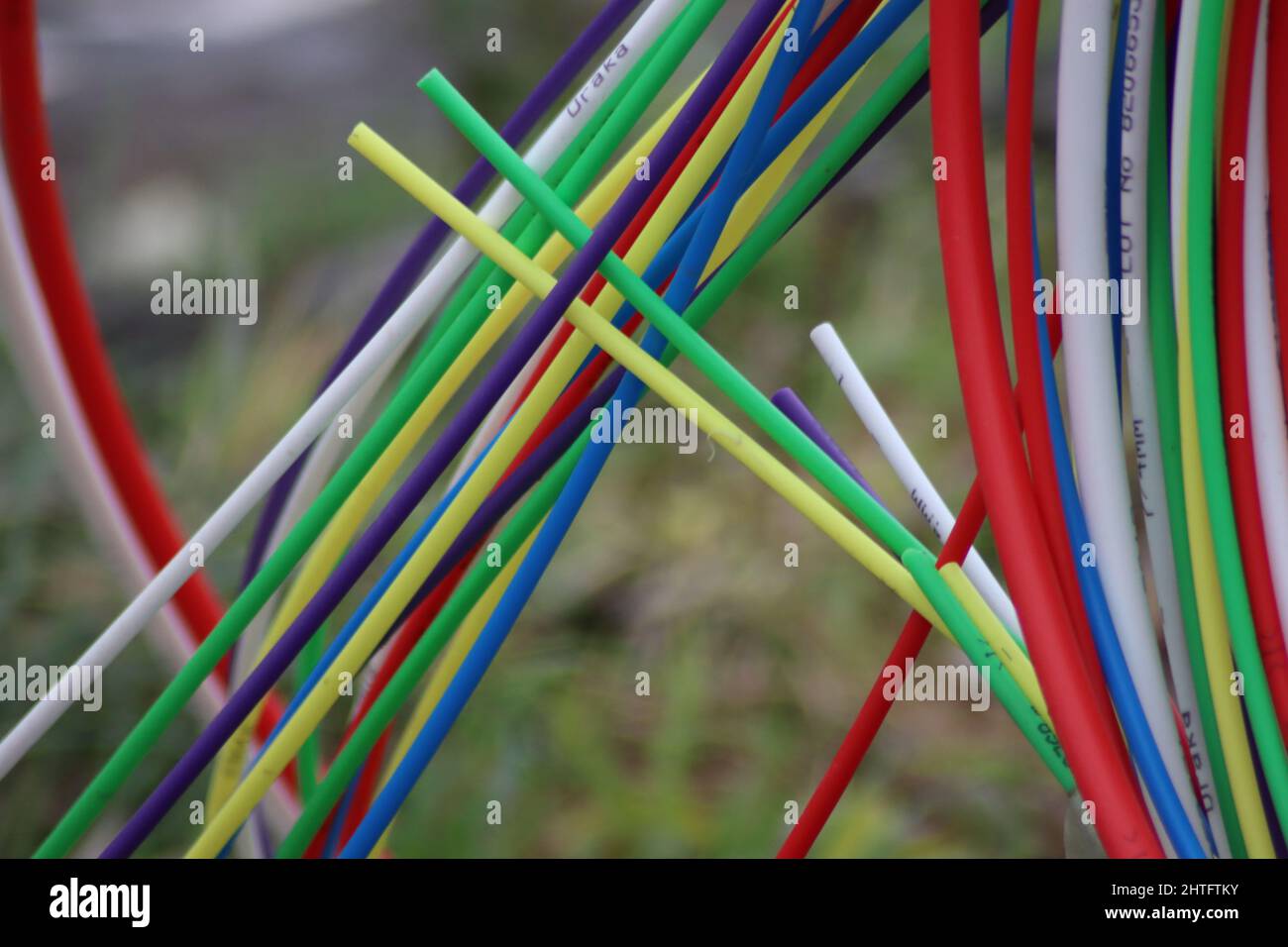 Small plactic hoses used for glass fiber cables to transport data in ...