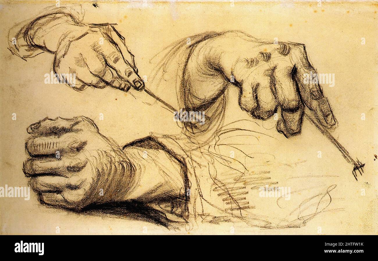 Vincent Van Gogh - Three Hands Two Holding Forks C 1884 Stock Photo - Alamy